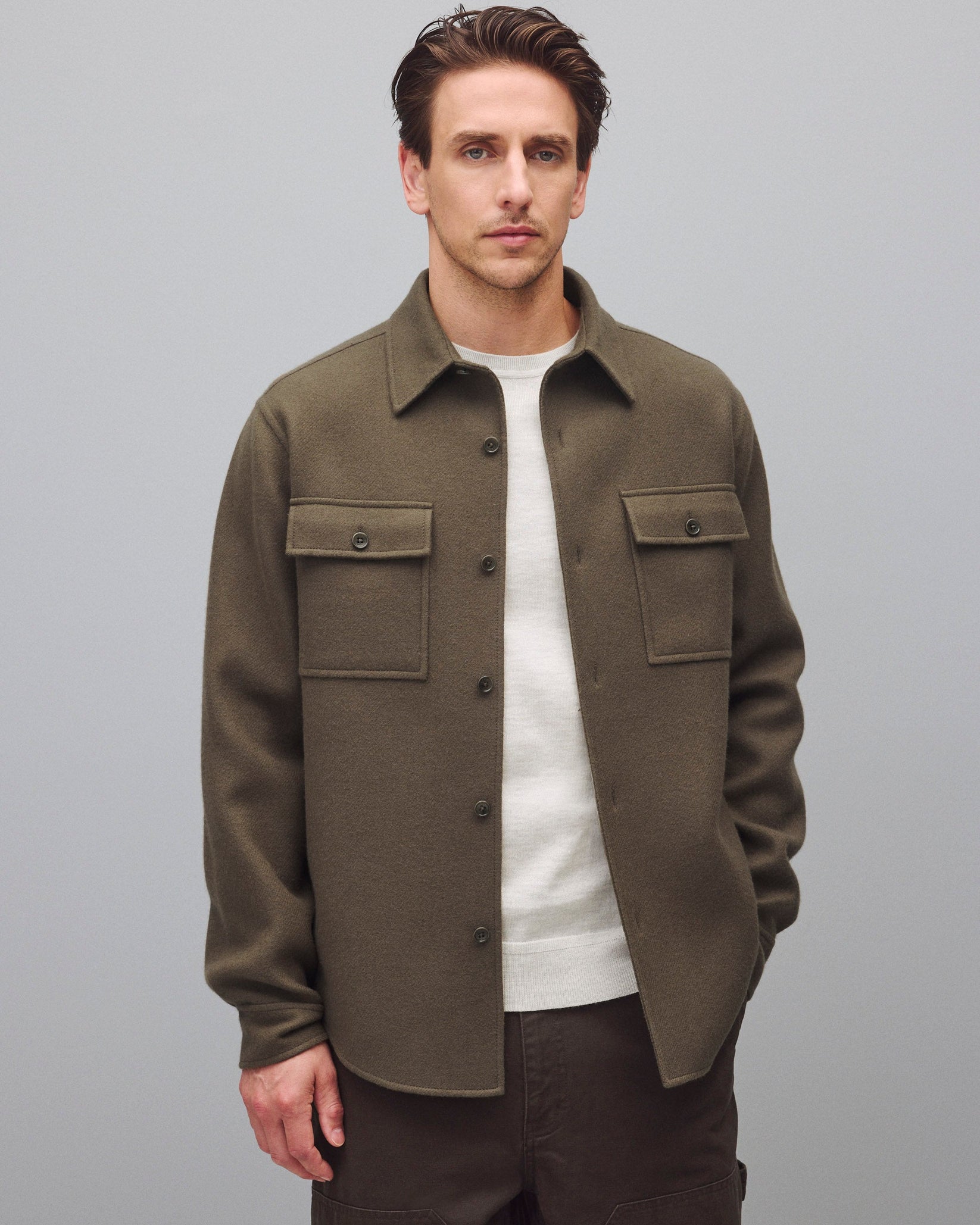 Double Faced Wool Concourse Overshirt | Reigning Champ | Reigning Champ US